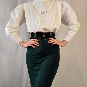 Victorian Blouse Puffy Sleeves Embroidered Dirndl Blouse Germany ...