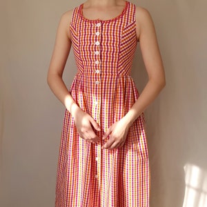 Vintage Checked Dress Cotton - Etsy