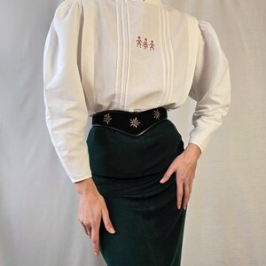 Victorian Blouse Puffy Sleeves Embroidered Dirndl Blouse Germany ...