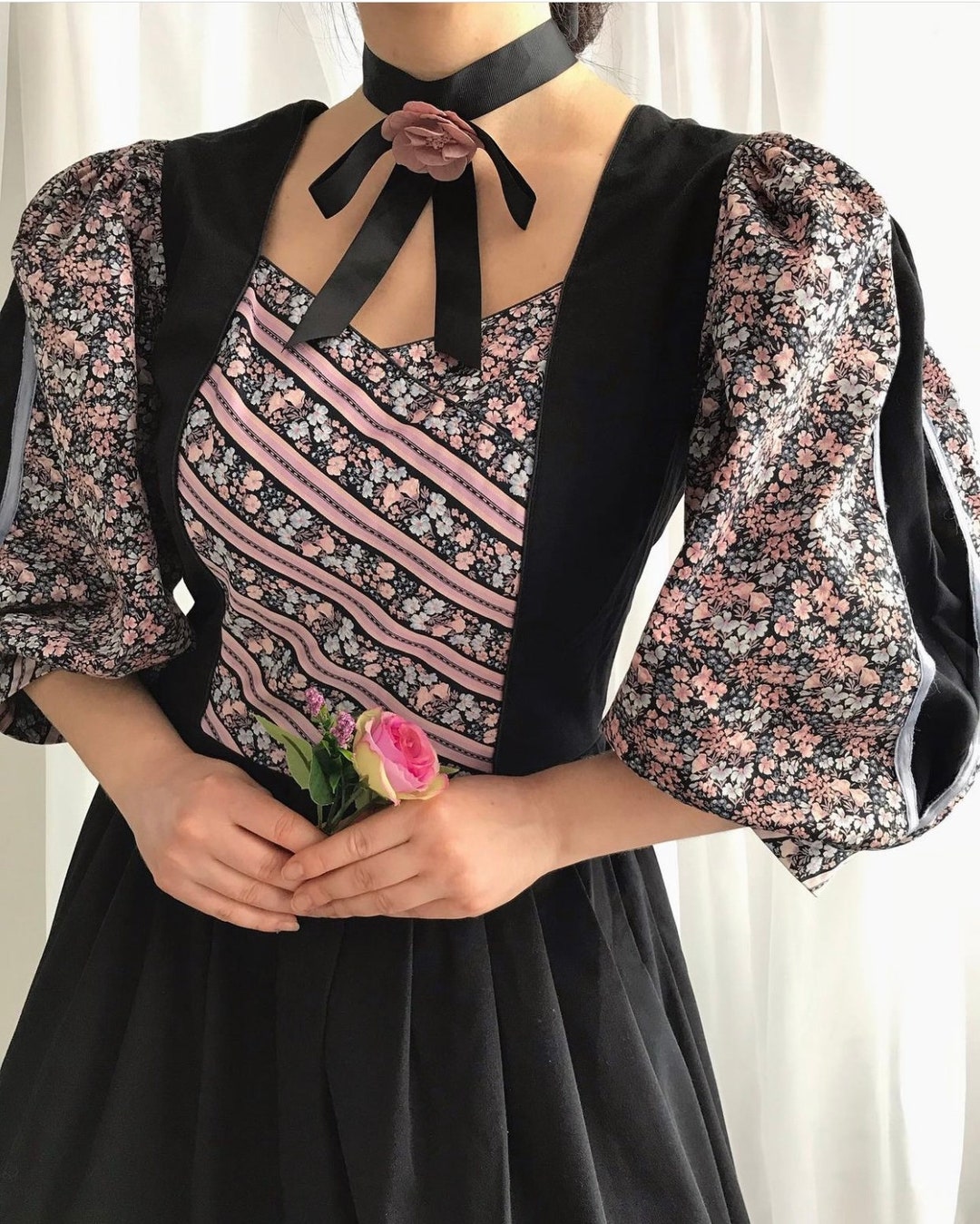 Traditional Austrian Dress Floral Pattern Puffy - Etsy