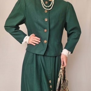 Vintage Suit Emerald Green Wool/austrian Suit Emerald Green/sunflower ...