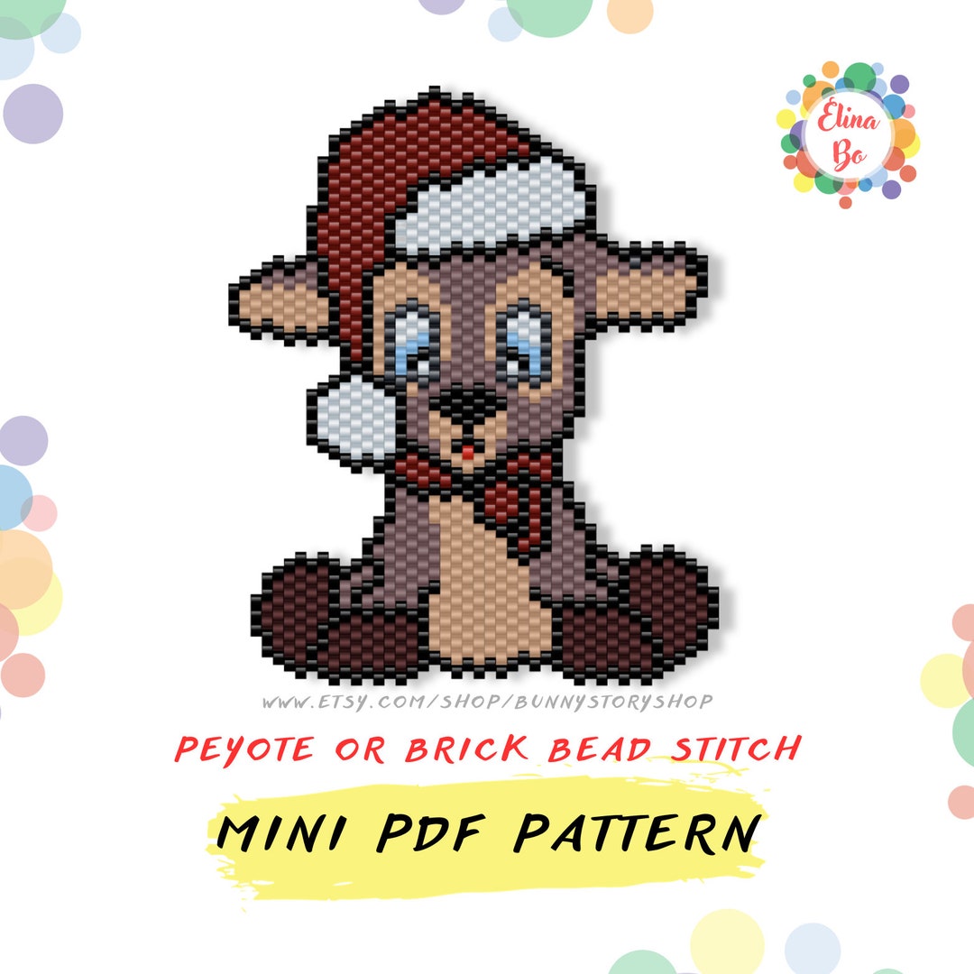 Christmas Bambi Santa Brooch, Earrings Pendant Decor Brick Stitch PDF ...