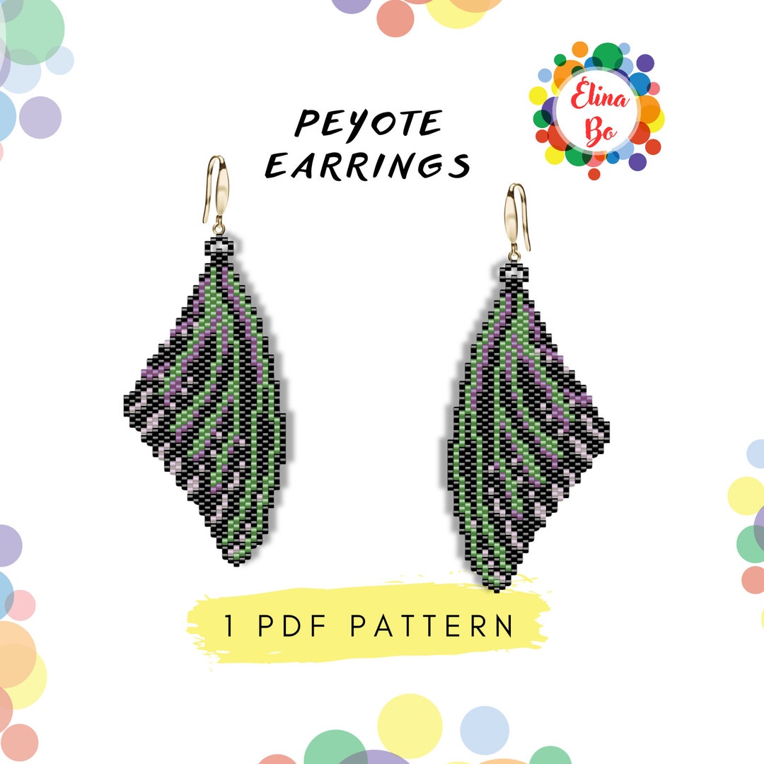 Peyote Stitch Pattern for Beading Butterfly Wing for Earrings or Brooch ...