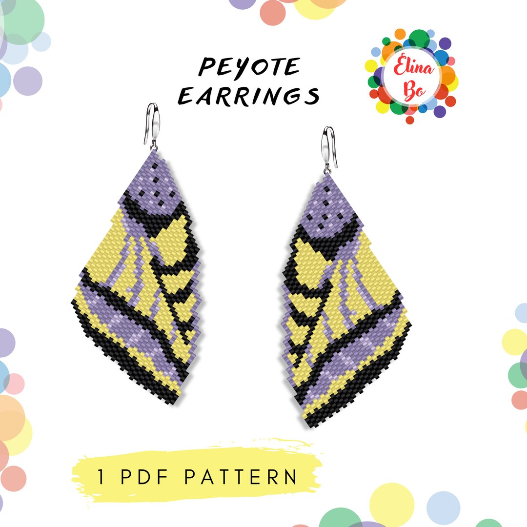Peyote Stitch Pattern for Beading Butterfly Wing for Earrings or Brooch ...