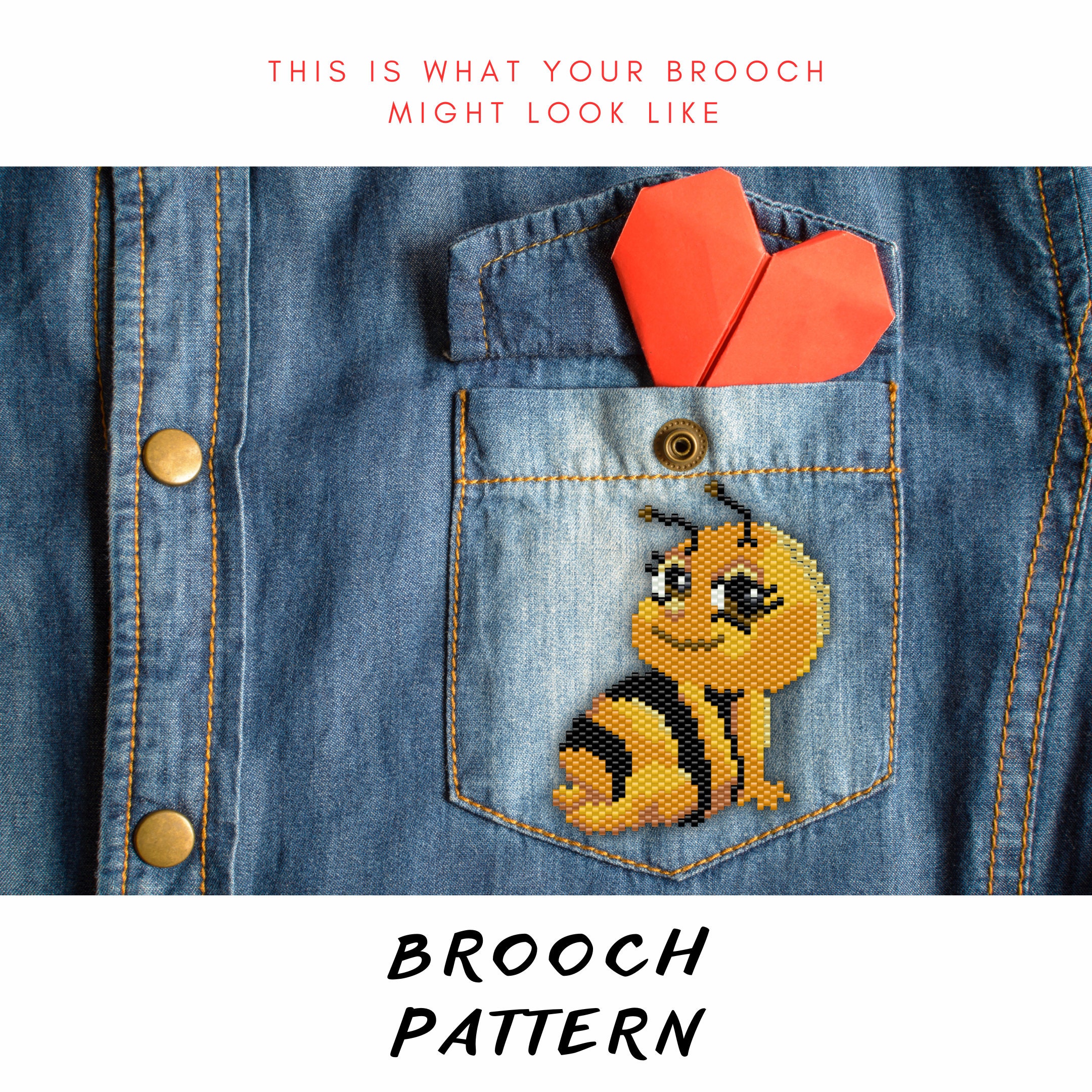 The Bee Ate Honey Peyote Bead Pattern for Earrings or Brooch Pin ...