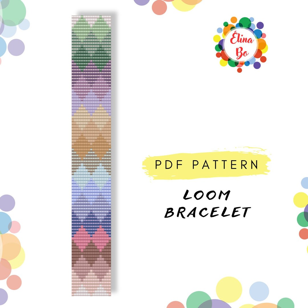 Gradient Rhombus Loom Bead Pattern for Bracelet Modern - Etsy