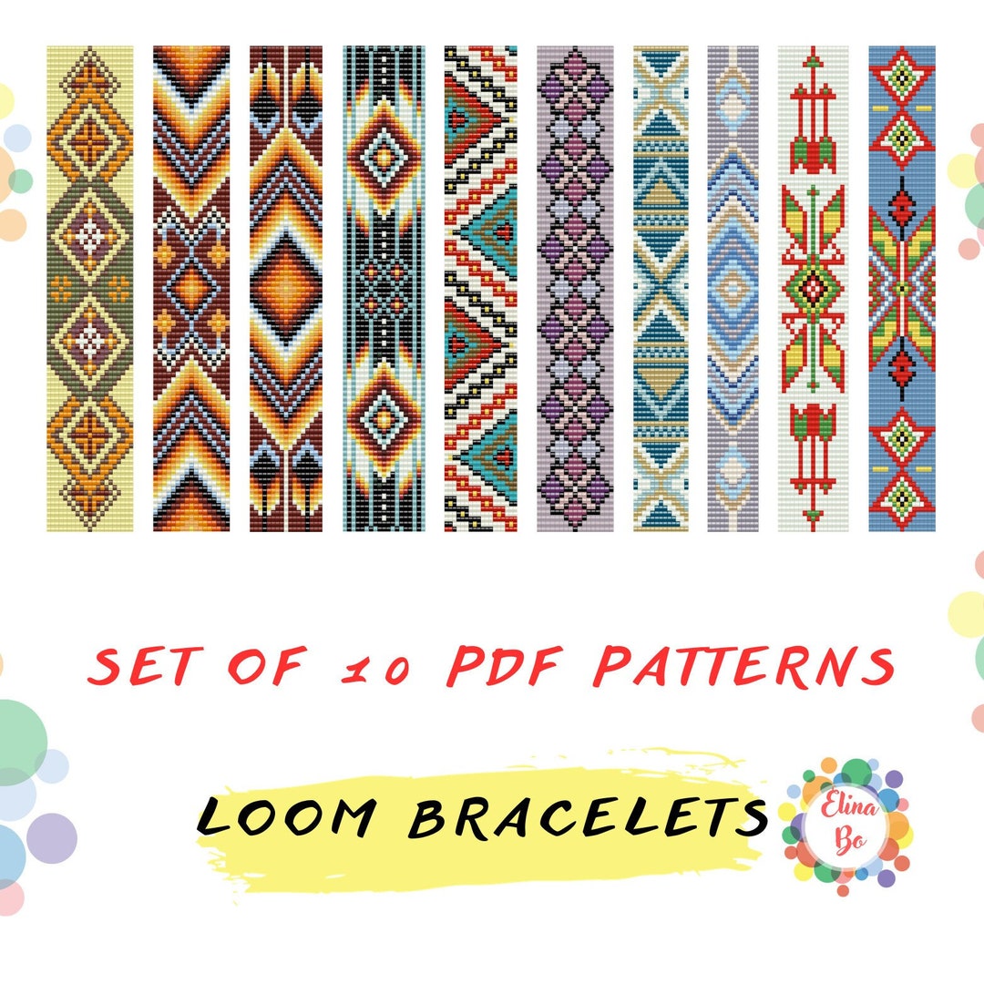 Native Inspired Loom Bead Patterns for Bracelets - Set of 10 Patterns ...