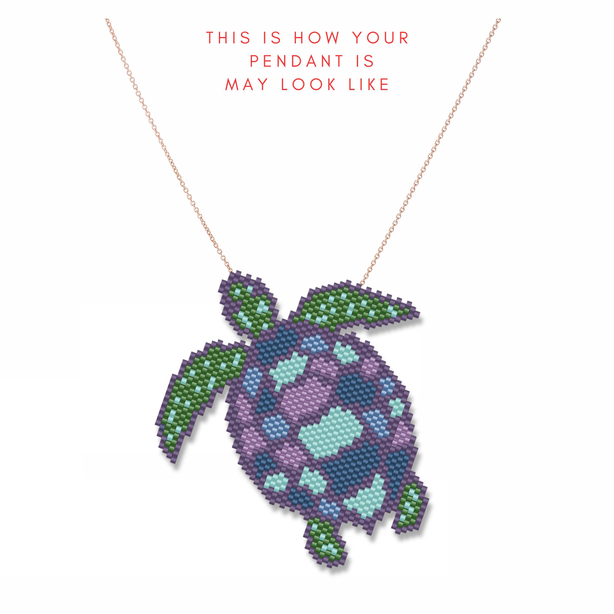 Sea Turtle Bead Pattern for Earrings or Brooch Pin, Miyuki Seed Beads 11/0 - PDF Instant ...