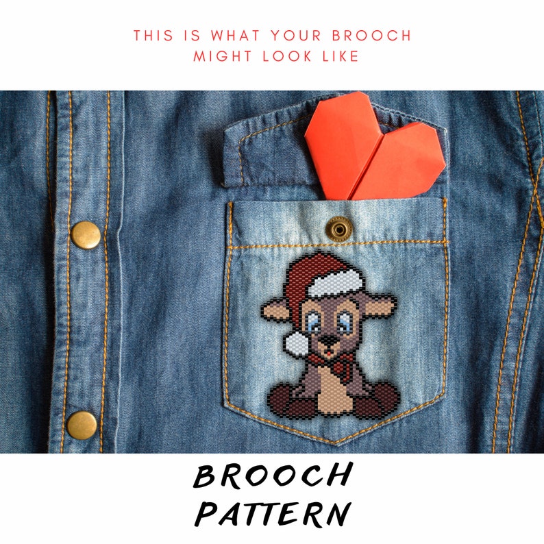 Christmas Bambi Santa Brooch, Earrings Pendant Decor Brick Stitch PDF ...