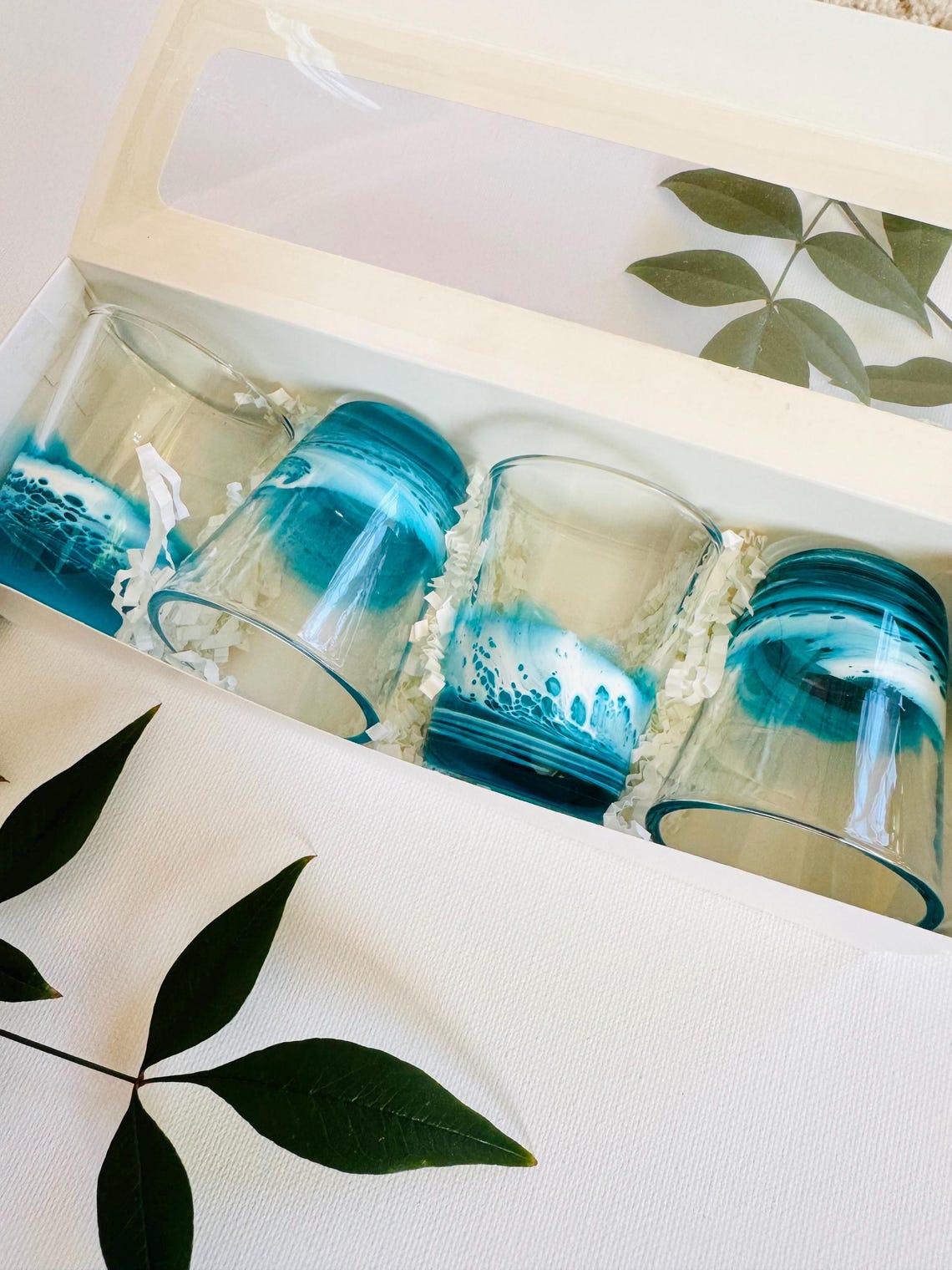 Handcrafted Resin Ocean Scene Shot Glass: Coastal Barware Beach House ...