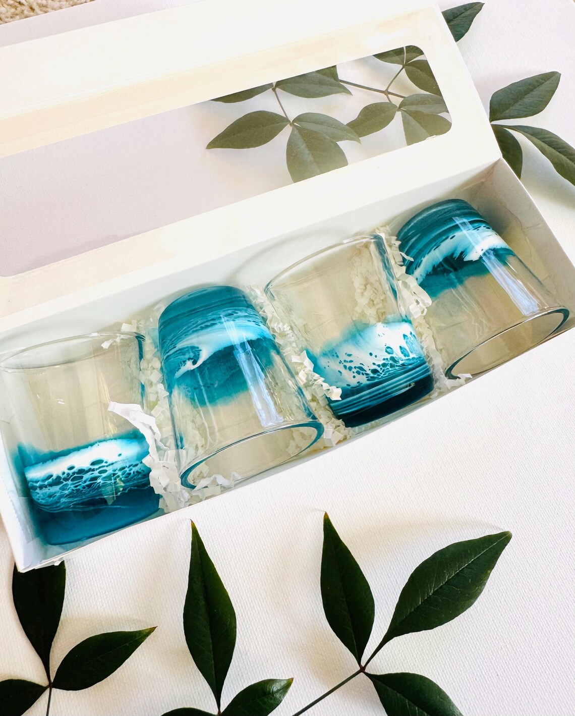 Handcrafted Resin Ocean Scene Shot Glass: Coastal Barware Beach House ...