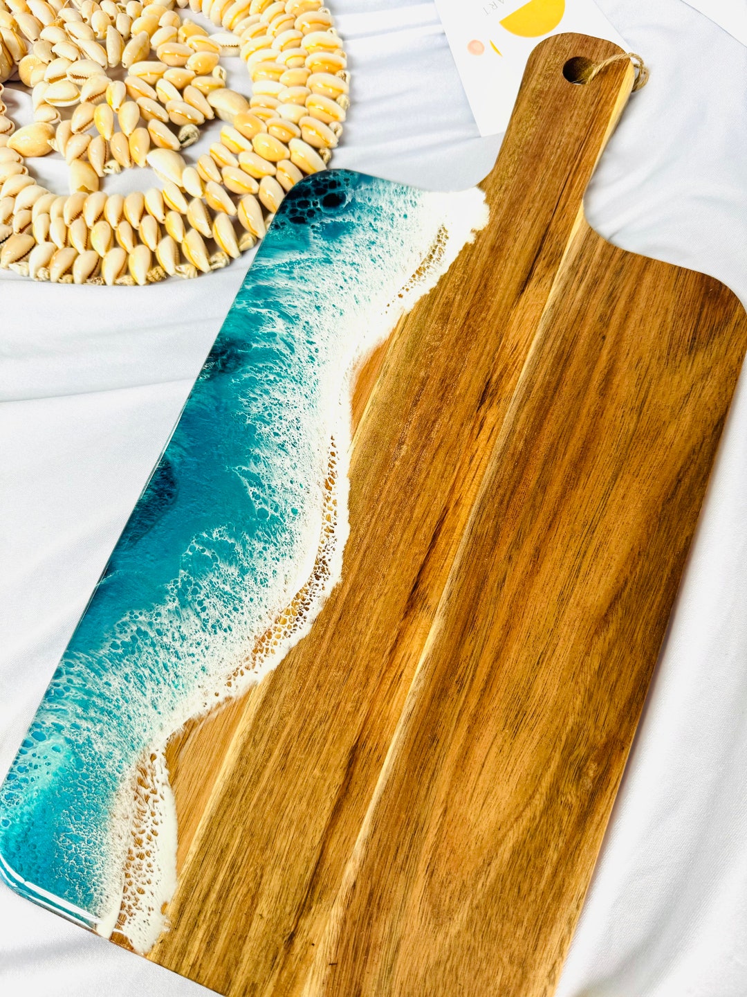 Dark Maple Wood Ocean Cutting Board Beach Decor Charcuterie Board House ...