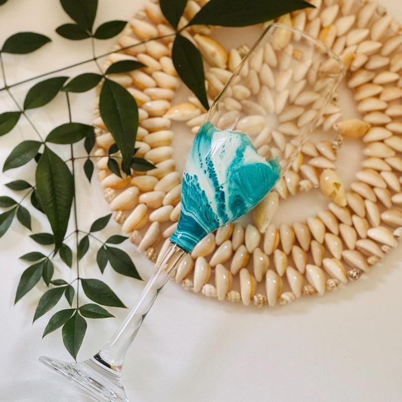 Turquoise Coupe Glasses - Etsy