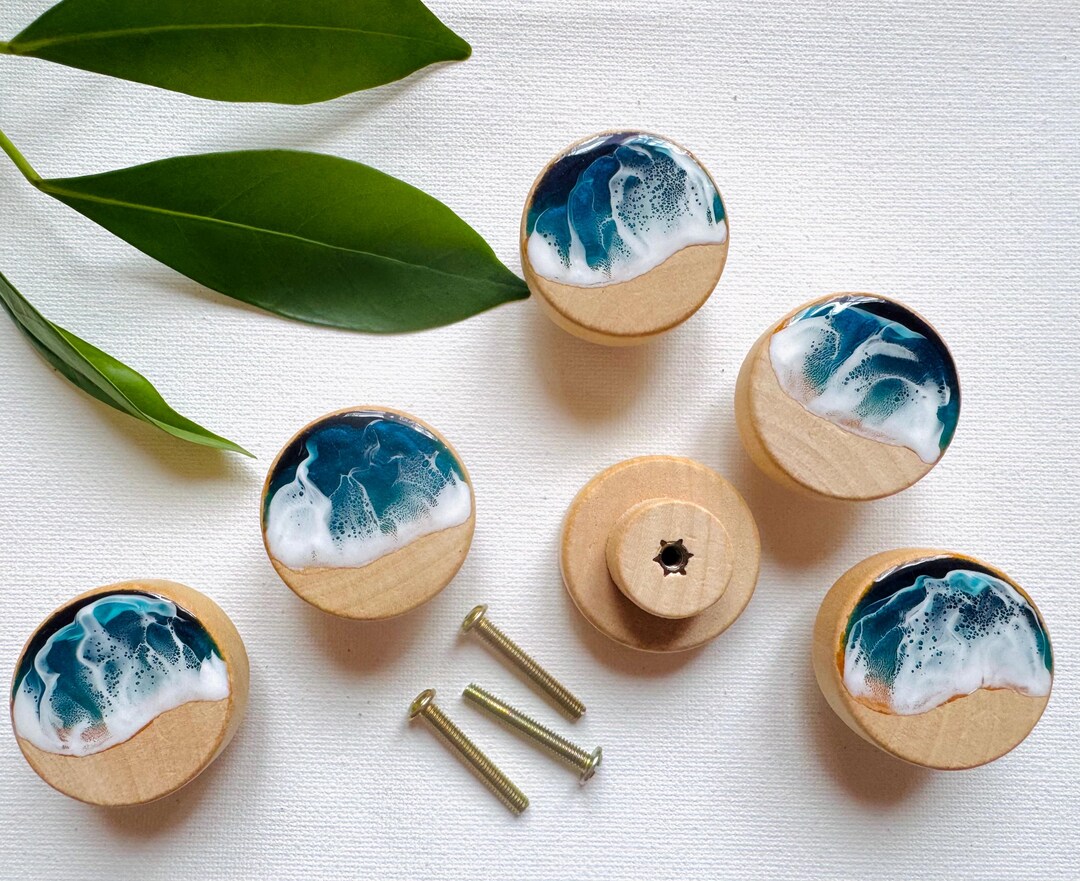 Ocean Wave Drawer Knob Pull Coastal Decor Dresser Handles Furniture ...