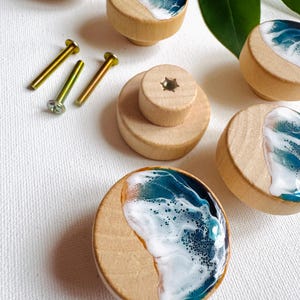 Ocean Wave Drawer Knob Pull Coastal Decor Dresser Handles Furniture ...