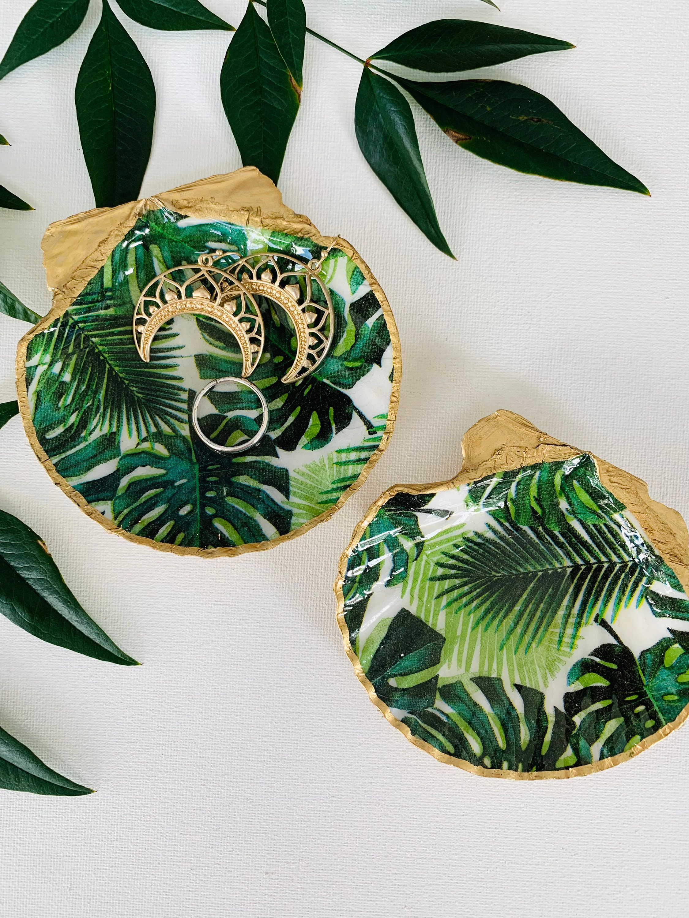 Monstera Leaf Scallop Shell Trinket Dish Ring Dish Gifts for Her ...