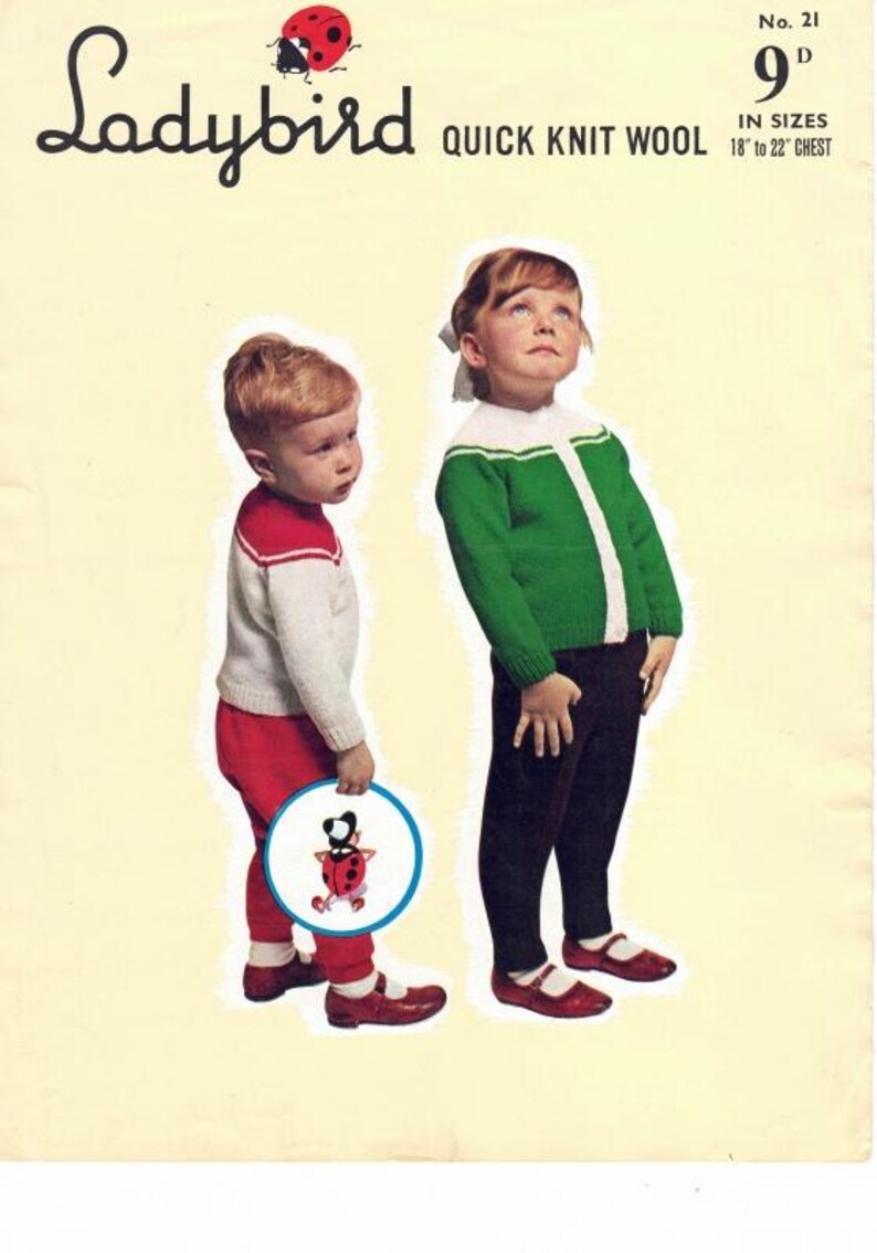 Vintage Ladybird Knitting Pattern 21 - Cardigan & Sweater - Etsy