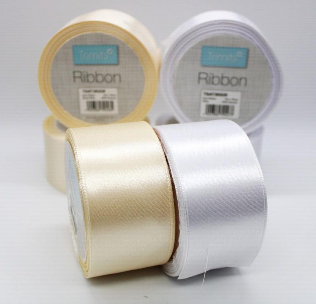 Satin Ribbon: 10 Metre Roll - Ivory or White - Etsy