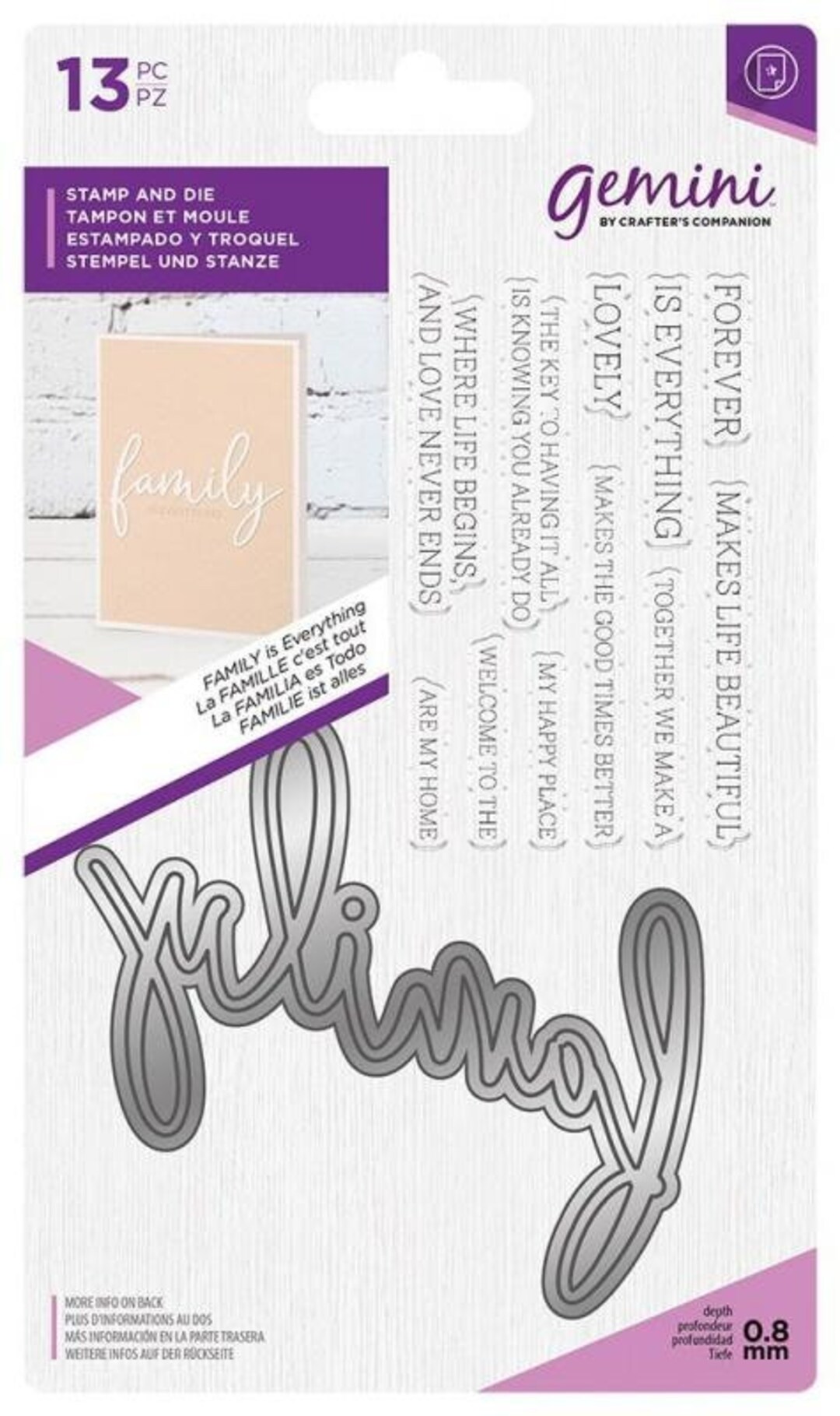 Gemini Fancy Font Stamp and Die - Family is Everything - Etsy