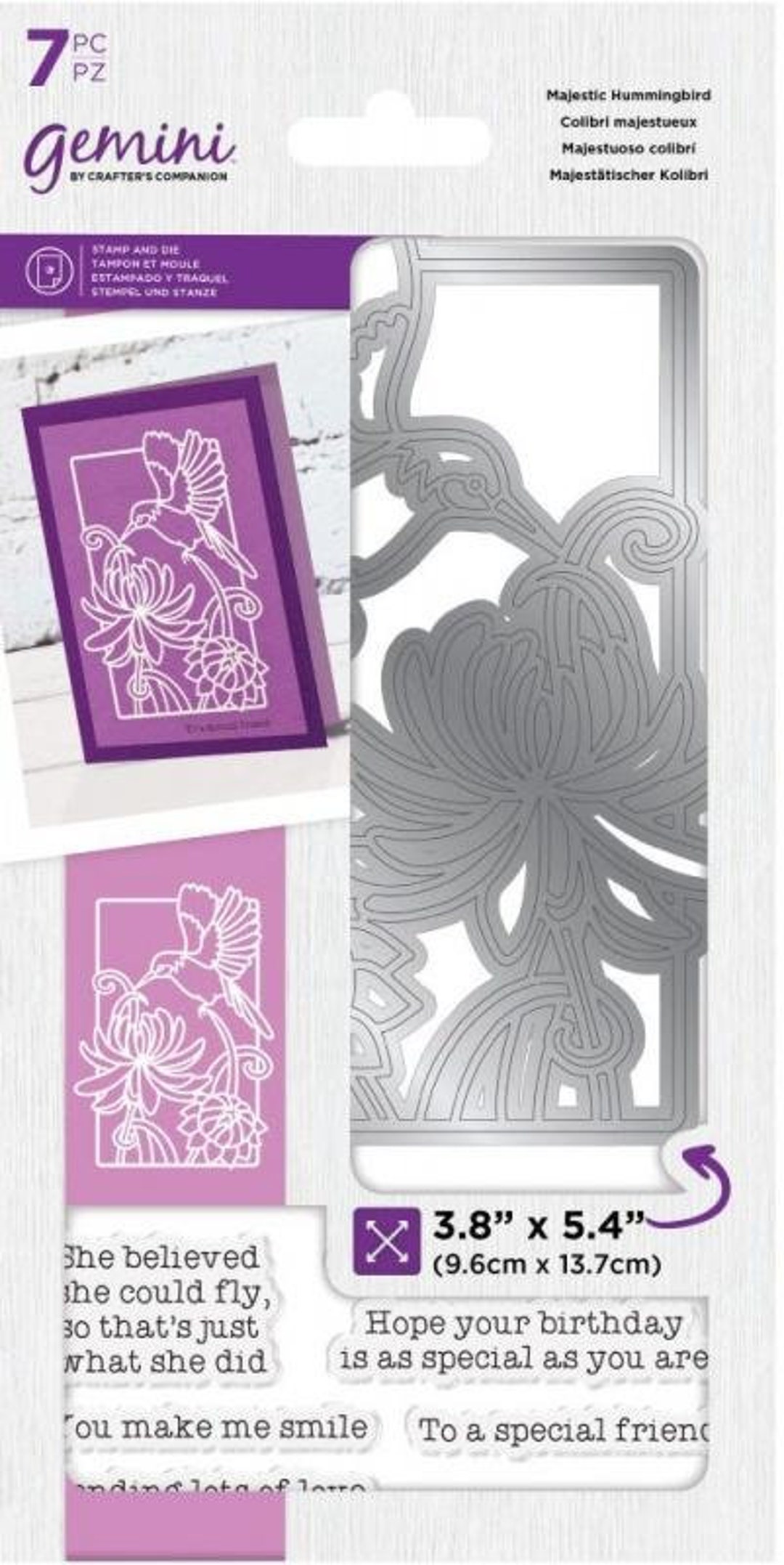 Gemini Decorative Outline Stamp and Die Majestic Hummingbird - Etsy