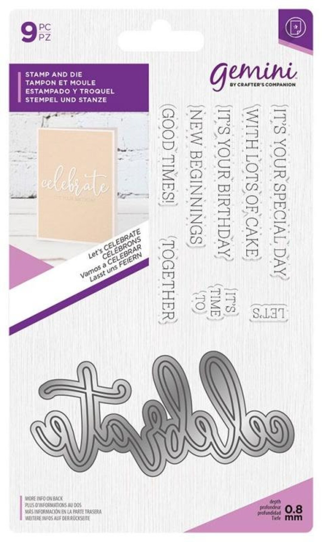 Gemini Fancy Font Stamp and Die - Lets Celebrate - Etsy