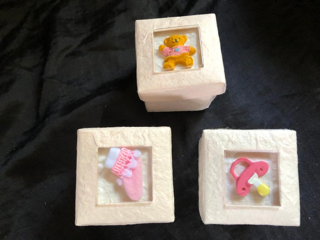Papier Mache Baby Themed Favor Keepsake Boxes ~ Set of 3 - Etsy