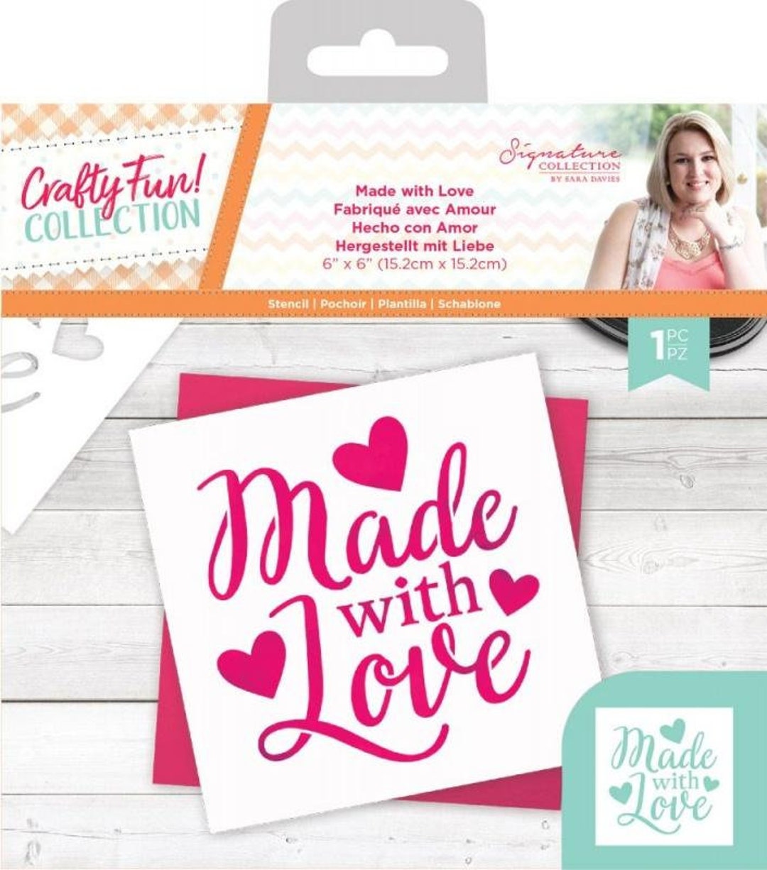 Sara Signature Crafty Fun Stencil - Made With Love - Etsy