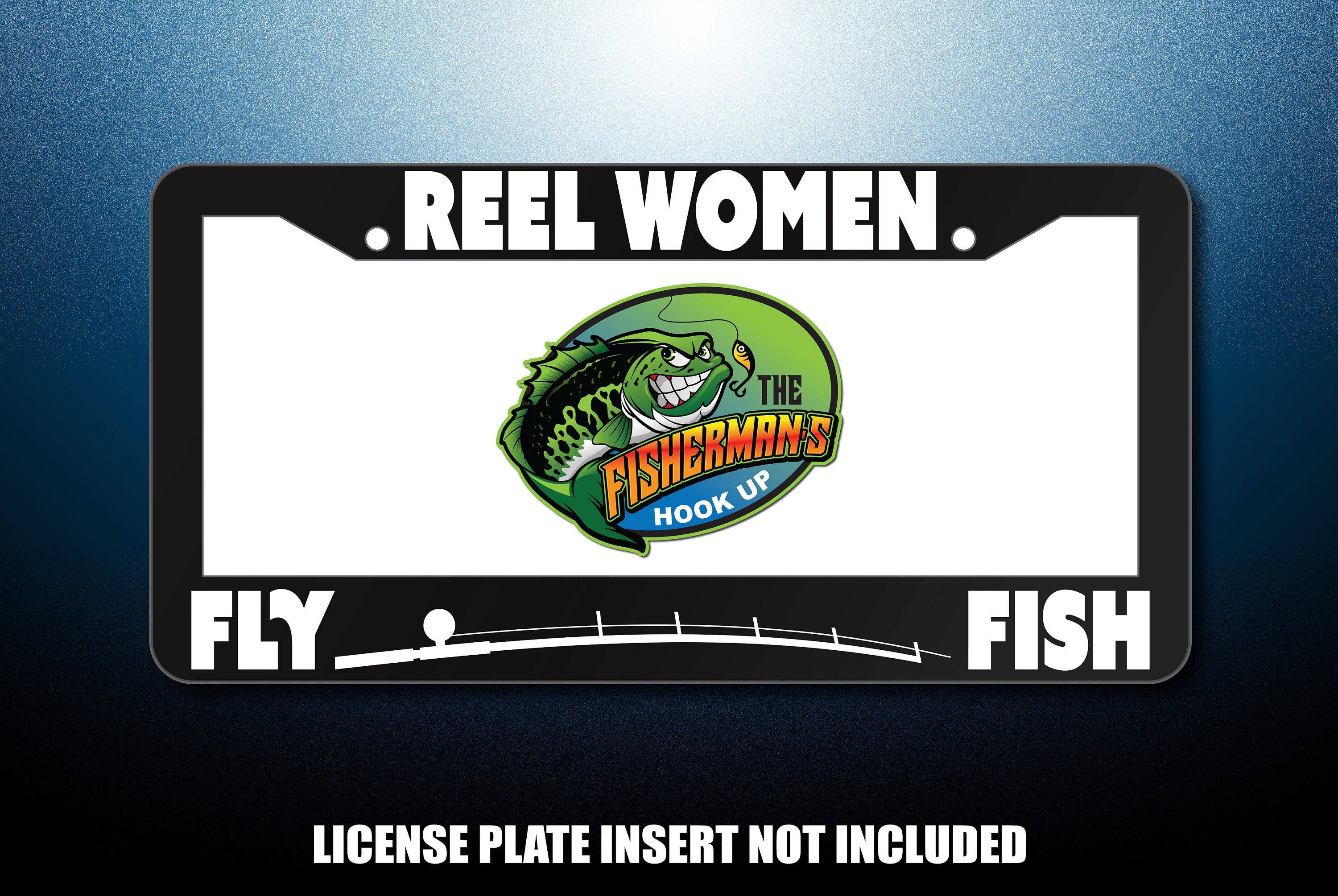 Reel Women Fly Fish License Plate Frame - Fisherman's Hook up - Fishing ...