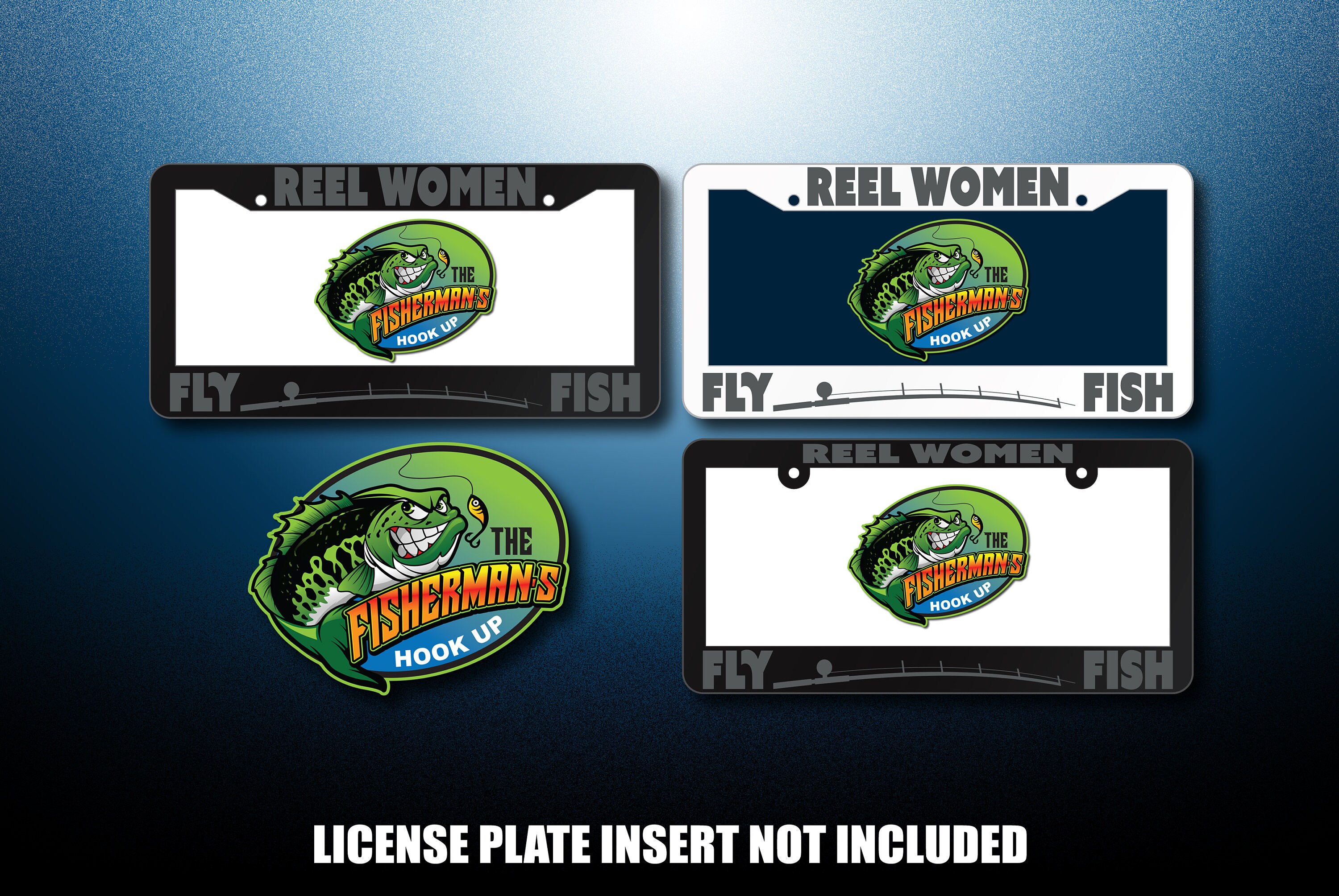 Reel Women Fly Fish License Plate Frame - Fisherman's Hook up - Fishing ...