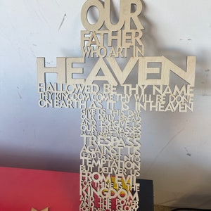 Our Father Prayer Cutout in a Cross 12inches Tall - Etsy