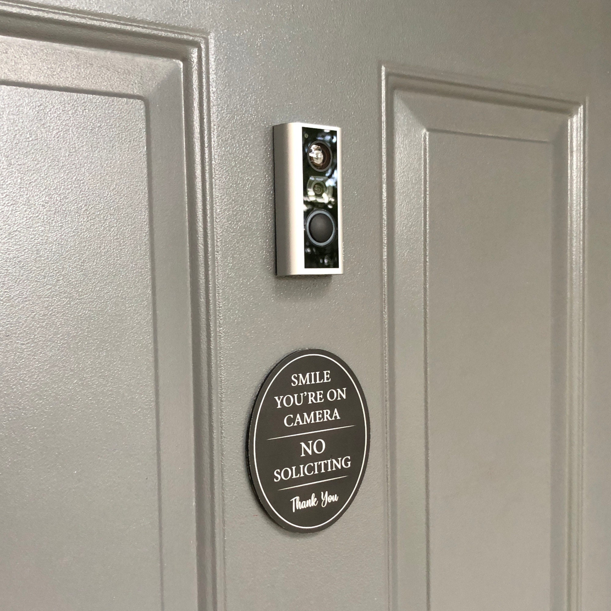 4x5 Camera & No Soliciting Sign for Front Door - Etsy