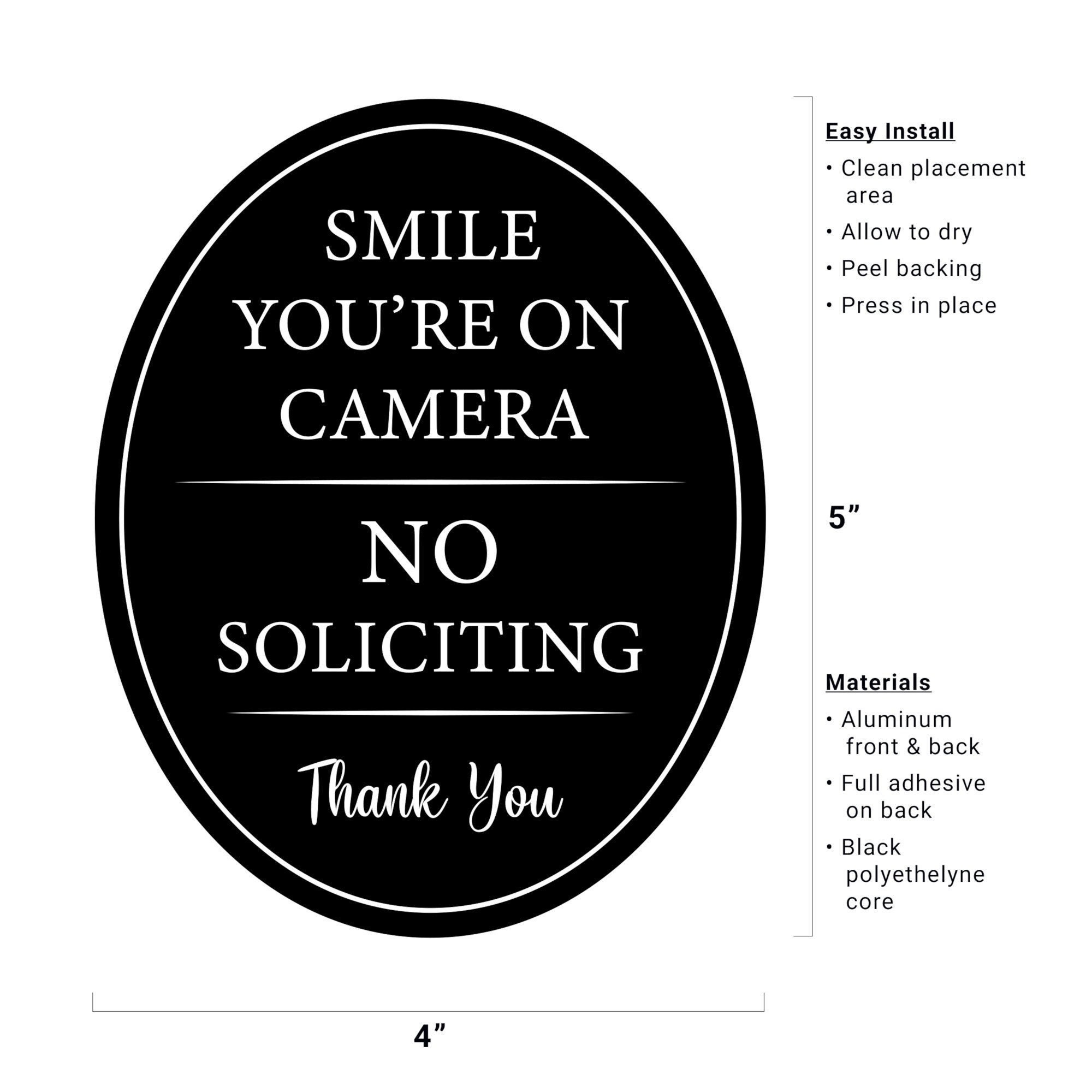 4x5 Camera & No Soliciting Sign for Front Door - Etsy