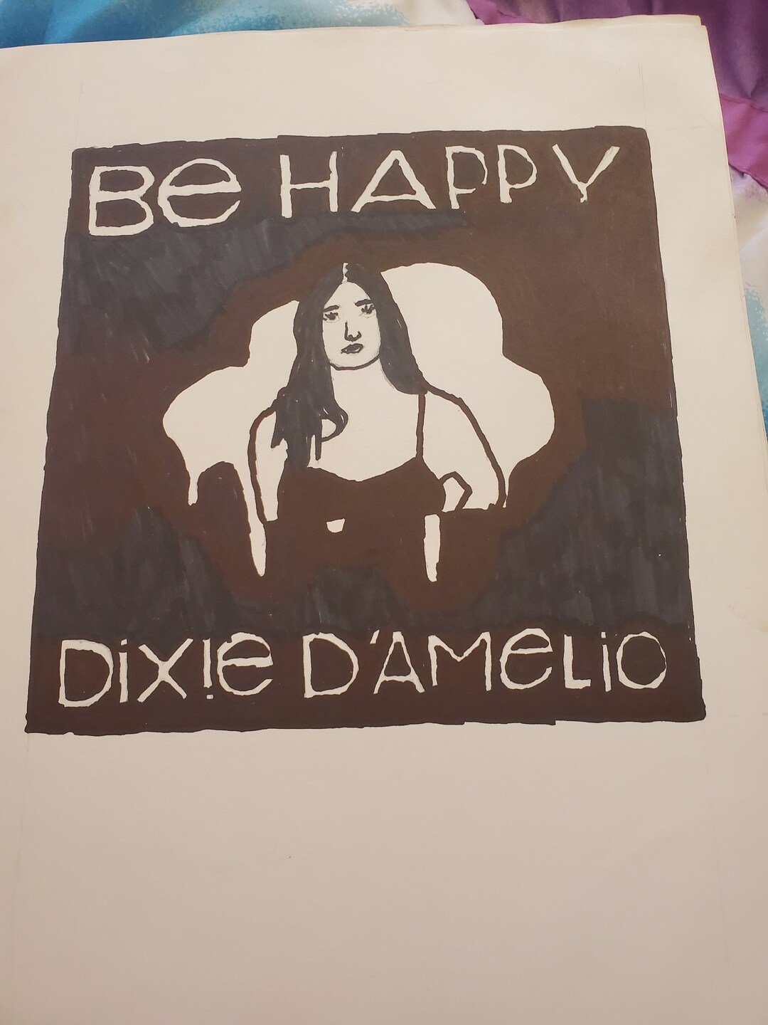 Dixie Damelio Be Happy Drawing - Etsy