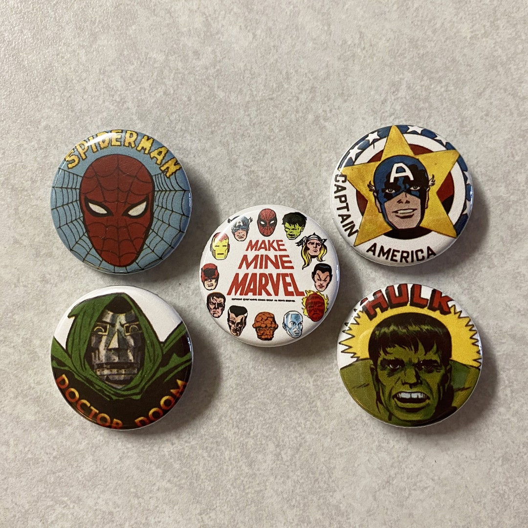Marvelmania Marvel Comics Buttons 1.25" (32mm) Pin or Magnet Set ...