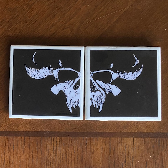 Danzig Skull Logo Ceramic Coasters Set of 2 - Etsy