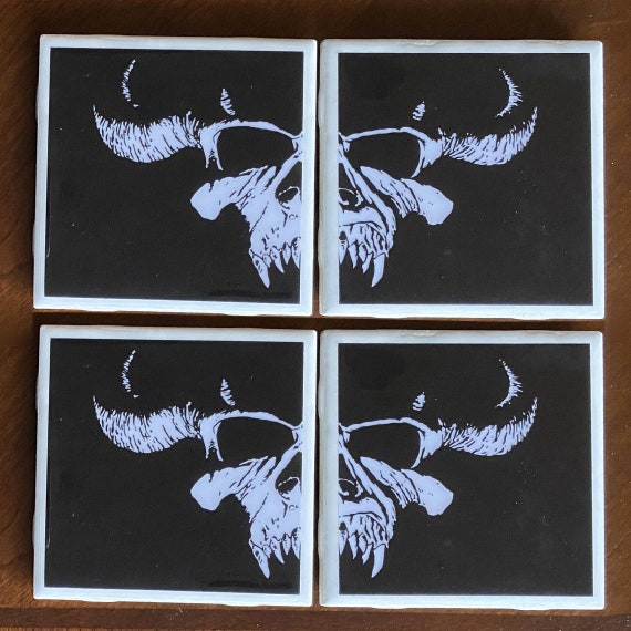 Danzig Skull Logo Ceramic Coasters Set Of 4 | Etsy