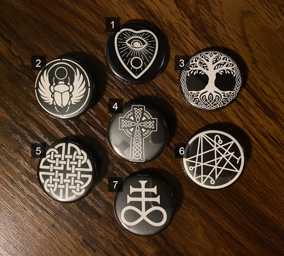 Symbols and Runes 1.25 Pins or Magnets Choose From 7 Different - Etsy