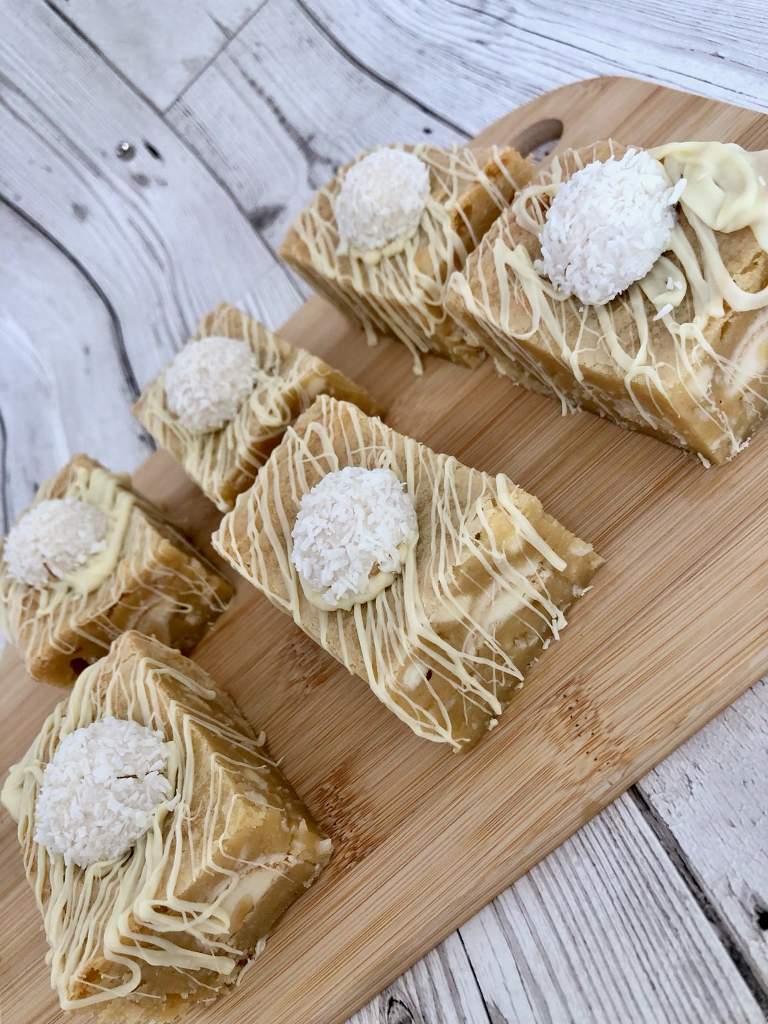 Raffaello Coconut Fully Loaded White Chocolate Chunky Blondies Homemade ...