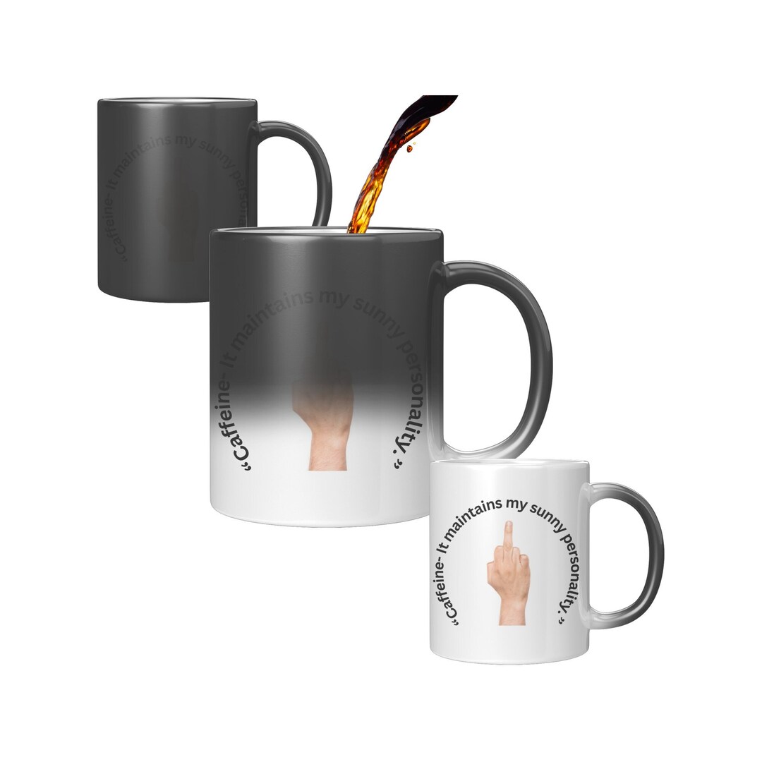 Middle Finger Coffee Mug, Magic Mug, Male Middle Finger, Collectible ...