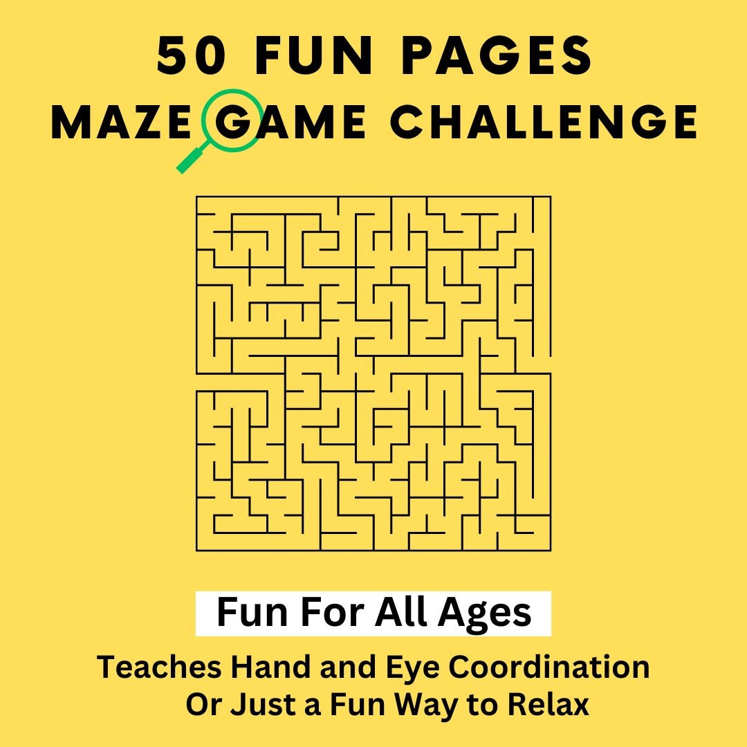 50 Fun Pages of Maze Challenges for Kids and Adults, Mazes for Kids ...