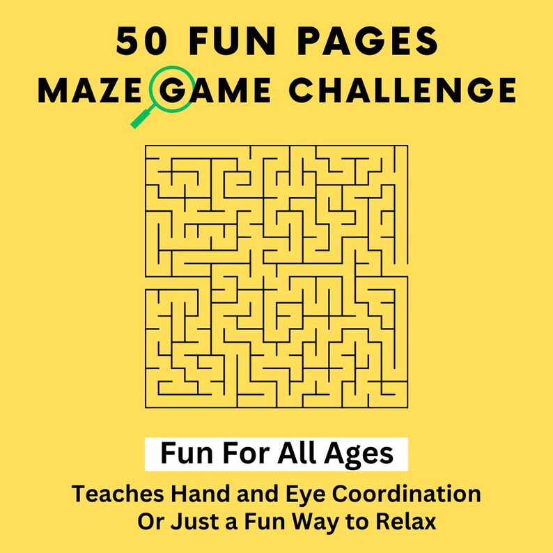 50 Fun Pages of Maze Challenges for Kids and Adults, Mazes for Kids ...