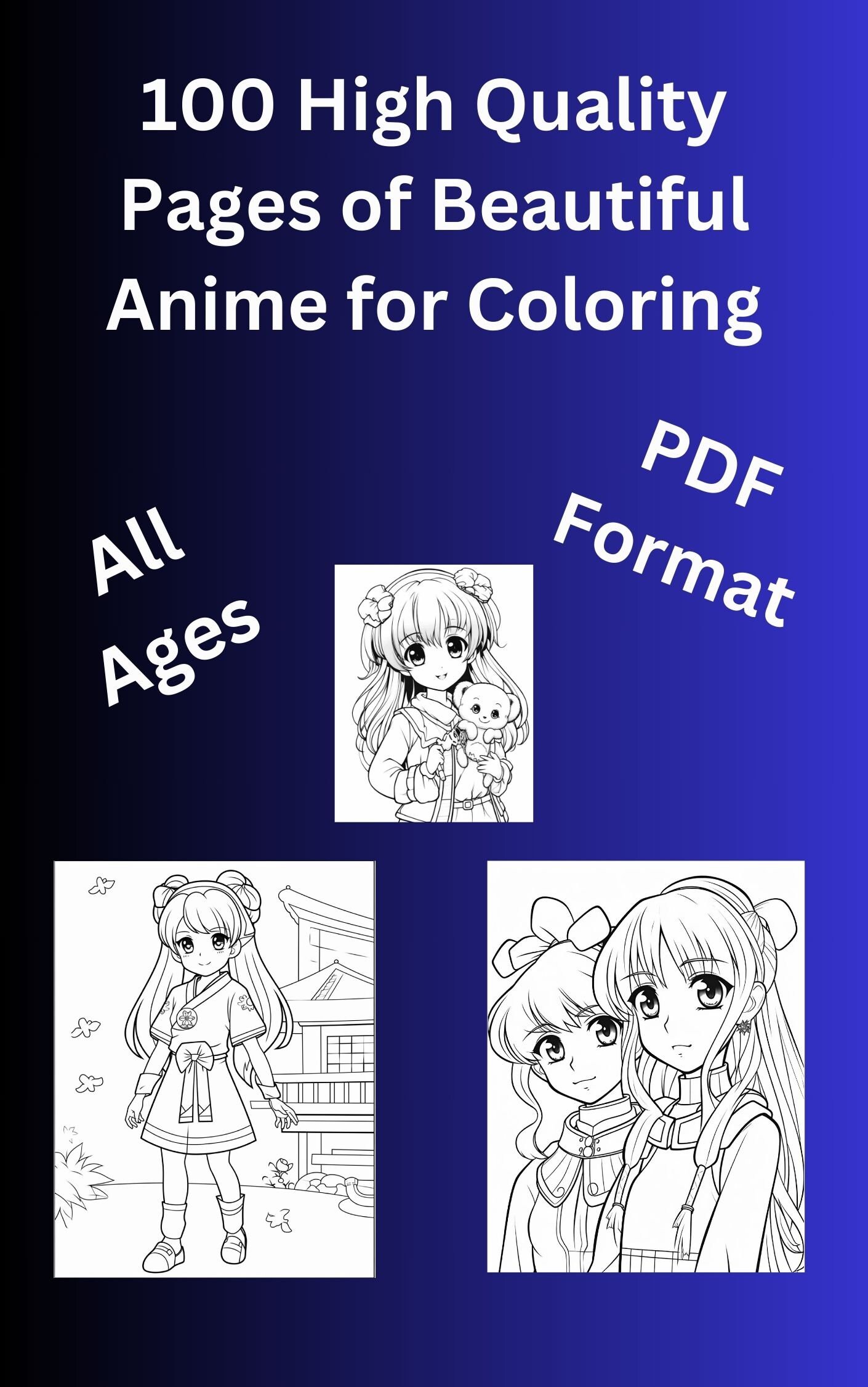 100 Highly Detailed Anime Coloring Pages for All Ages, Anime Coloring ...