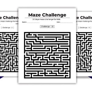 50 Fun Pages of Maze Challenges for Kids and Adults, Mazes for Kids ...