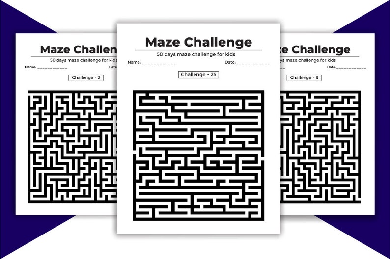 50 Fun Pages of Maze Challenges for Kids and Adults, Mazes for Kids ...
