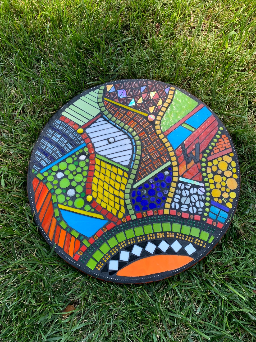 Mosaic Garden Art Stepping Stone - Etsy