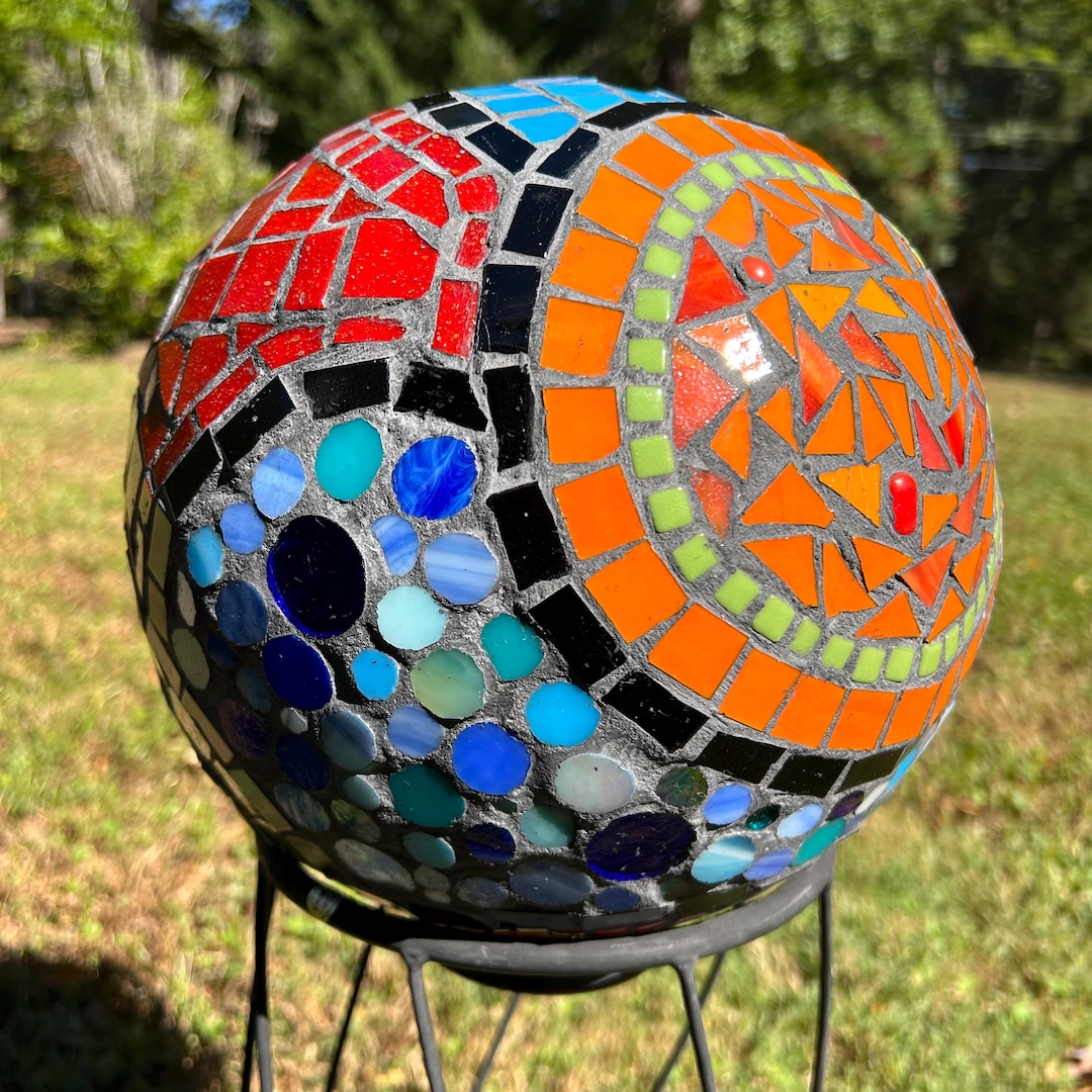 Garden Mosaic Gazing Ball Outdoor Decoration - Etsy