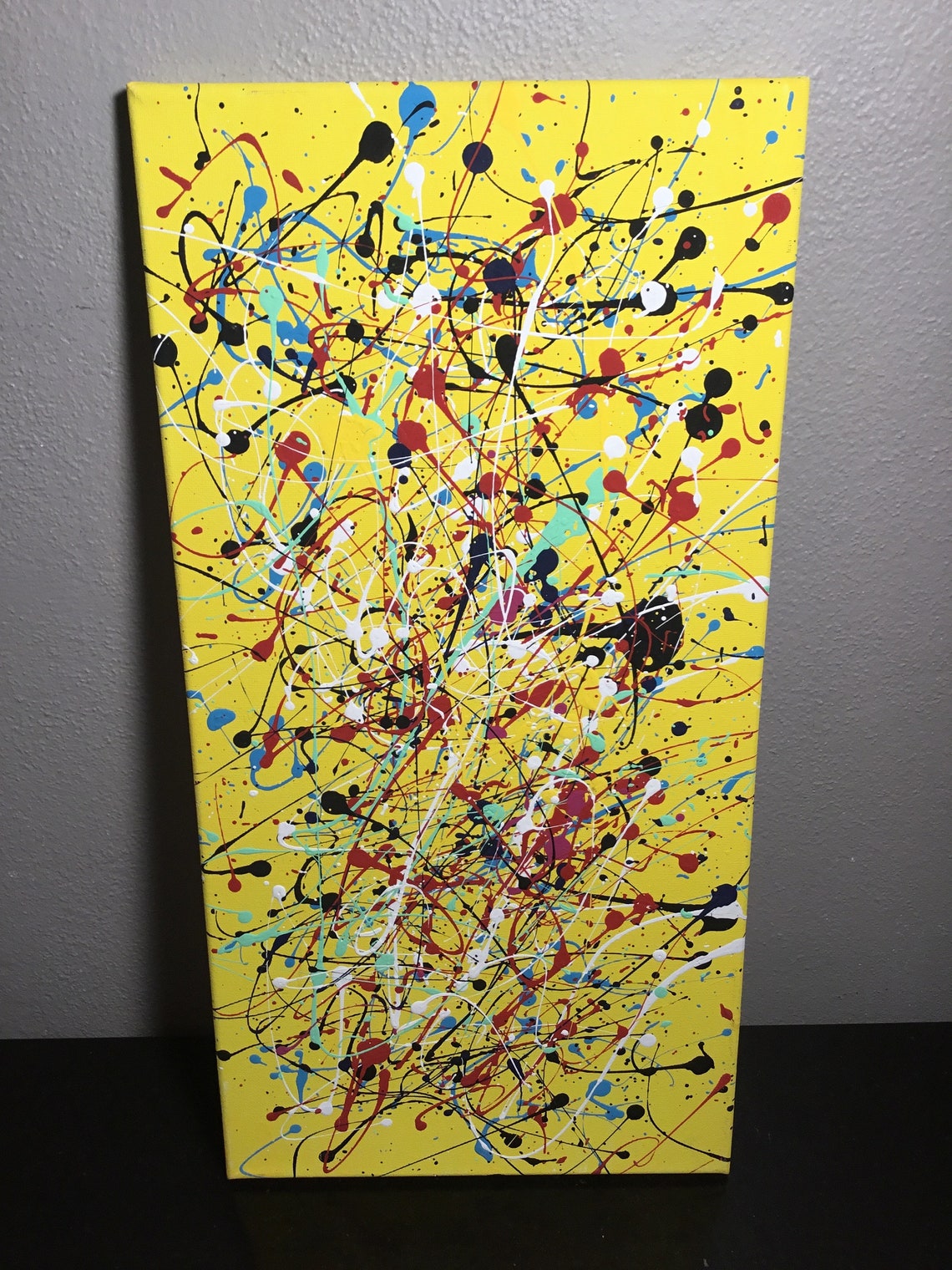 Jackson Pollock Style Painting. 10 X 20 Canvas, Abstract Art, Signed by ...