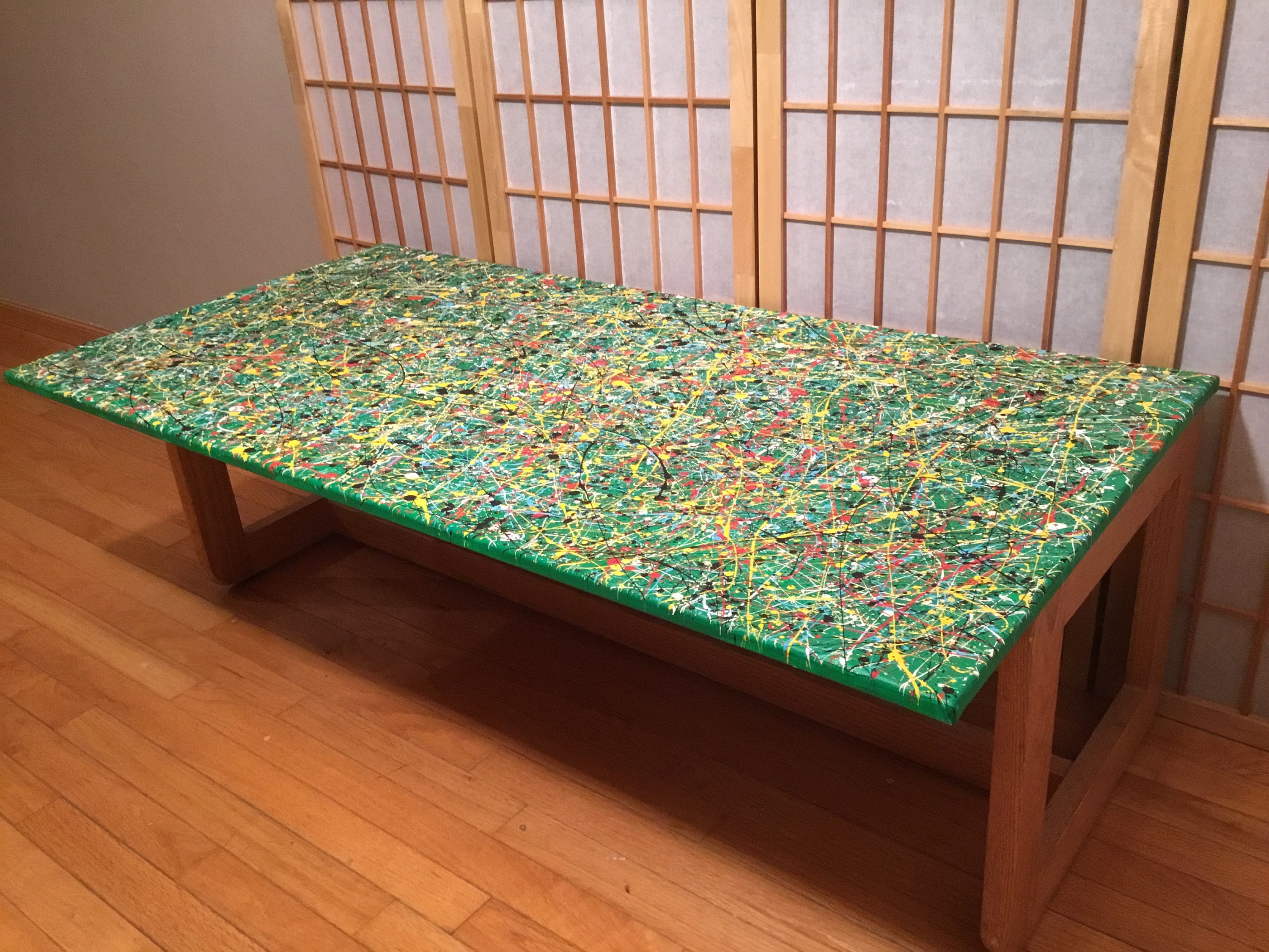 Jackson Pollock Style Painting, 24" X 48". Signed by Artist ...