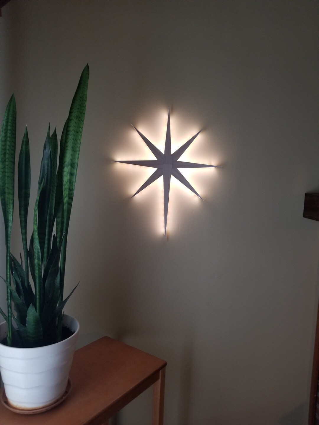 Wall Art Lighted Star of Bethlehem Wood Star Lighted Christmas Decor ...