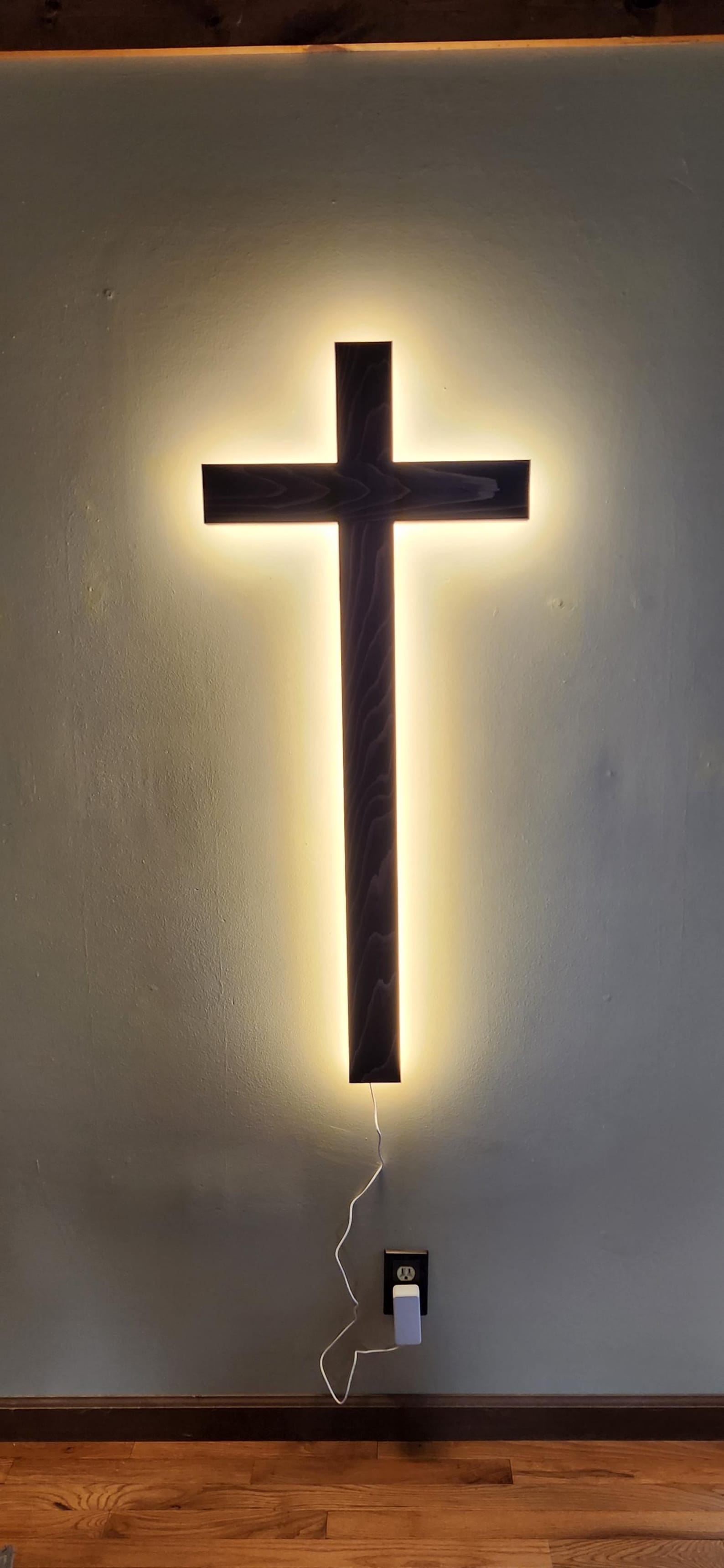 4' Backlit Wood Cross Easter Christian Wood Cross LED Backlighted ...